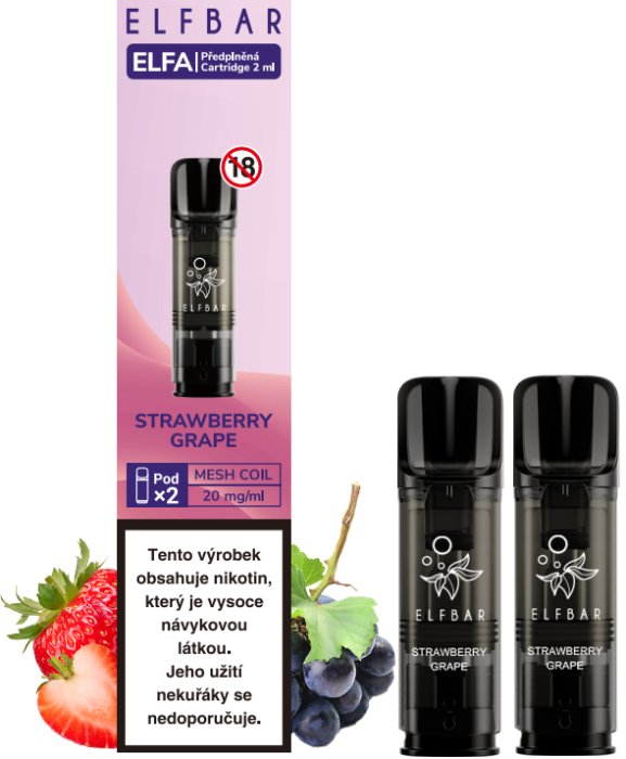 Elf Bar ELFA Pods cartridge 2Pack Strawberry Grape 20mg | Smoke Factory